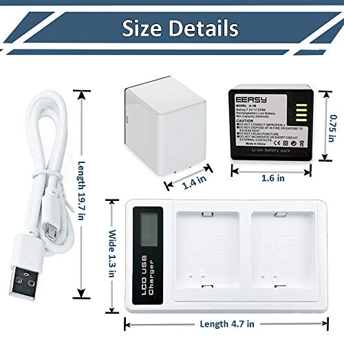 2-Pack 2440mAh Rechargeable Battery with LCD Dual Charging Station fit for Arlo Pro, Arlo Pro 2 Camera