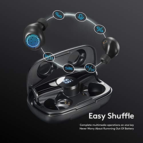 Xmythorig True Wireless Earbuds Bluetooth Headphones, IPX6 Waterproof Touch Control Earphone, CVC8.0 Noise Reduction for Clear Call, HiFi Stereo Deep Bass Audio in-Ear Headset w/Mic for Sportsā¦