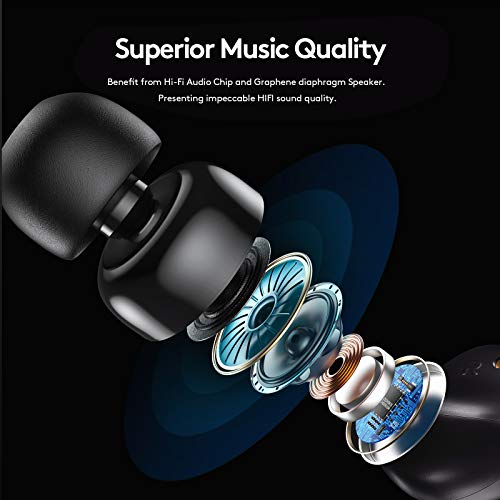 Xmythorig True Wireless Earbuds Bluetooth Headphones, IPX6 Waterproof Touch Control Earphone, CVC8.0 Noise Reduction for Clear Call, HiFi Stereo Deep Bass Audio in-Ear Headset w/Mic for Sportsā¦