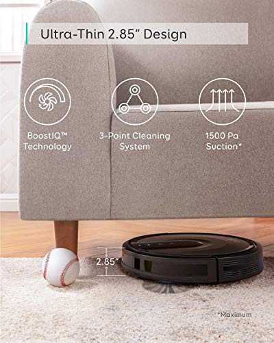 eufy [BoostIQ] RoboVac 35C, Robot Vacuum Cleaner, Wi-Fi, Upgraded, Super-Thin, 1500Pa Strong Suction, Touch-Control Panel, 6ft Boundary Strips, Quiet, Self-Charging, Cleans Hard Floors(Renewed)