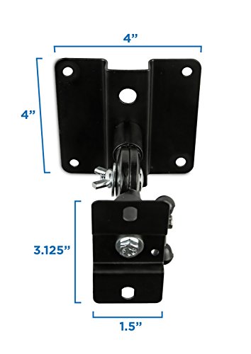 Mount-It! Speaker Mount for Wall and Ceiling, Low Profile Heavy Duty, Anti-Theft, Universal for Channel Surround Sound and Satellite Speakers, Black, 2 Mounts