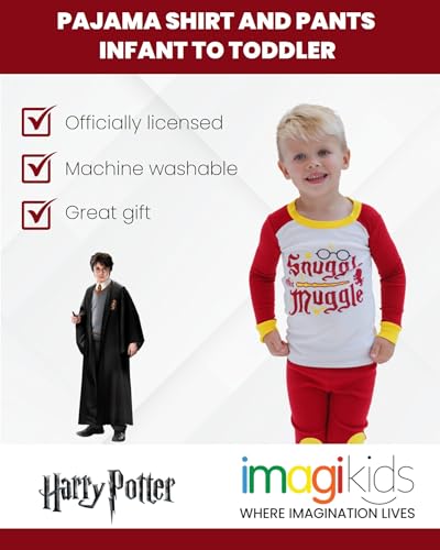 Harry Potter Infant Baby Boys Pajama Shirt and Pants Set White/Red 18 Months