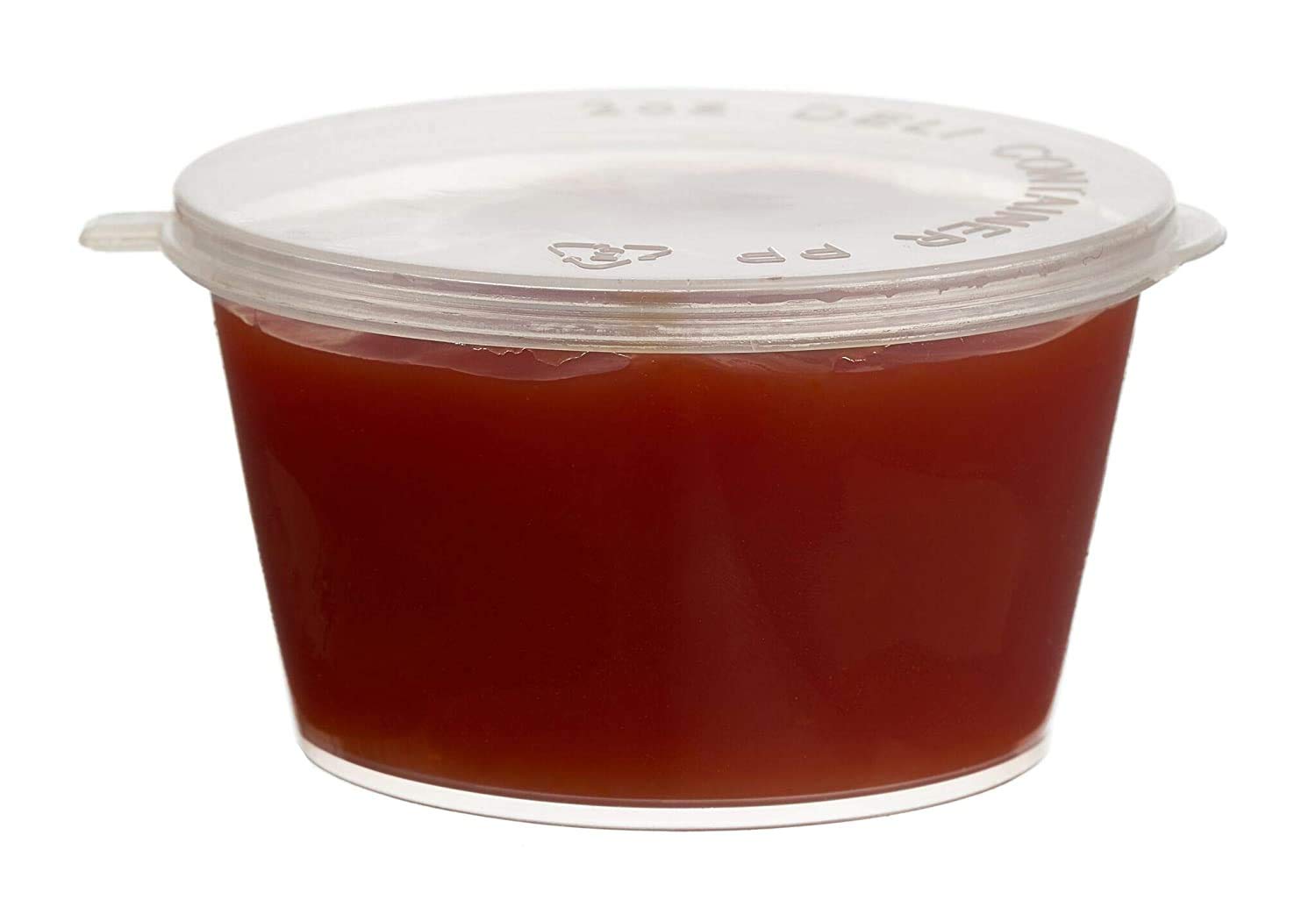 EcoQuality [50 PACK 2 Oz Leak Proof Plastic Condiment Souffle Containers with Attached Lids - Portion Cup with Hinged Lid Perfect For Sauces, Samples, Slime, Jello Shot, Food Storage & More!