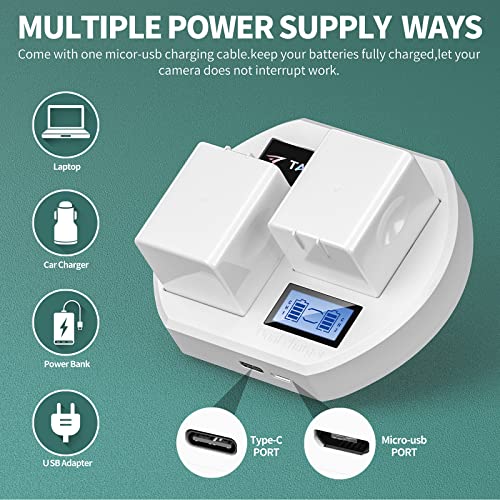 TAKEN Arlo Batteries, 4-Pack Arlo Pro Battery with Dual Arlo Battery Charger Station for Arlo Pro and Arlo Pro 2 Surveillance Camera 7.2V 2440mAh(NOT Compatible with Arlo Ultra 2, Arlo Pro 3)