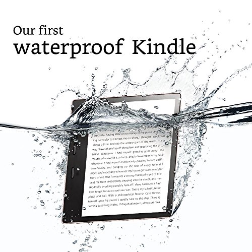 Kindle Oasis E-reader (Previous Generation - 9th) β Champagne Gold, 7" High-Resolution Display (300 ppi), Waterproof, Built-In Audible, 32 GB, Wi-Fi - with Special Offers (Closeout)