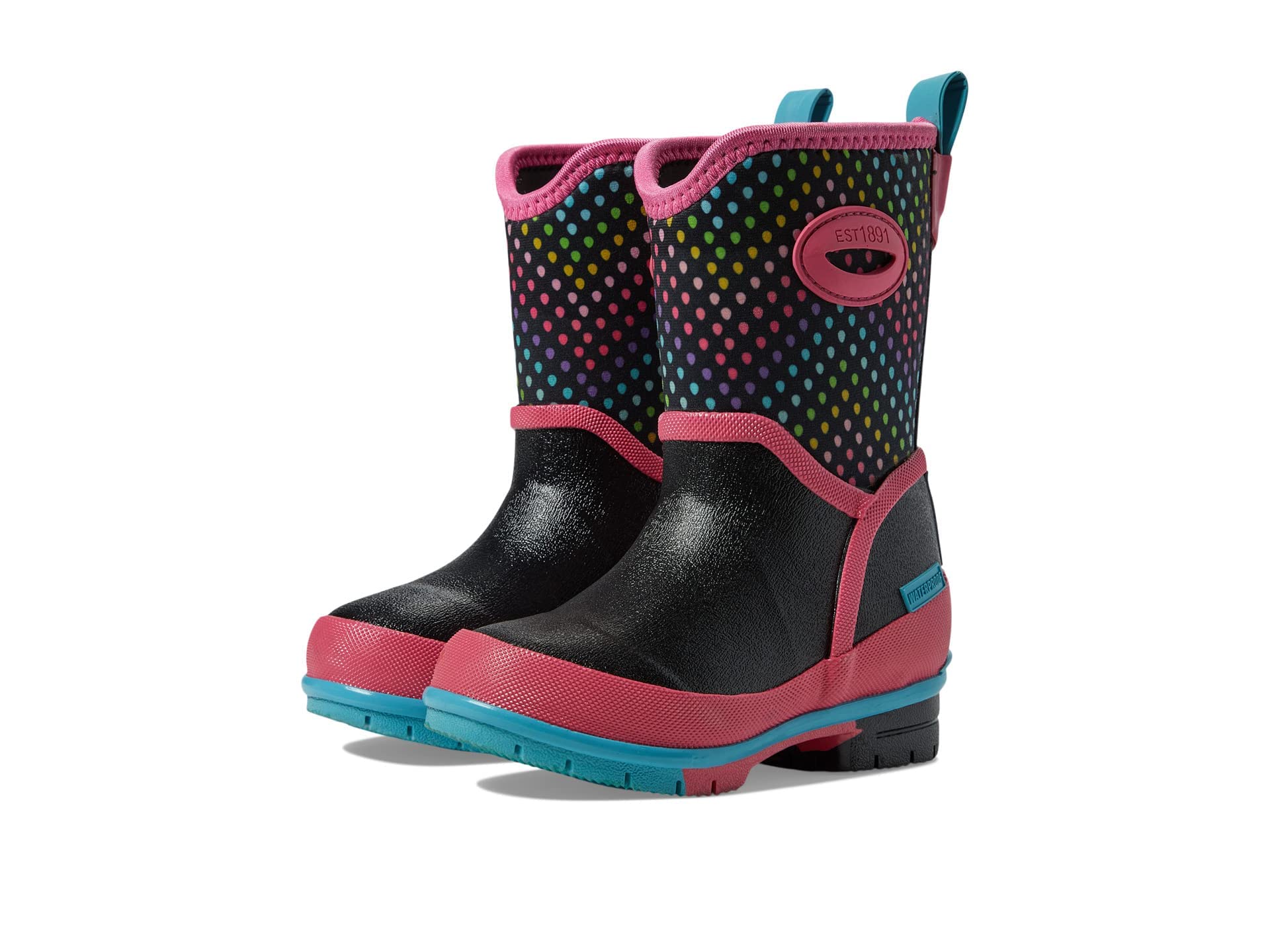 Western Chief Girl's Cold Rated Neoprene Boots (Toddler/Little Kid/Big Kid) Rainbow Wave 2 Little Kid M