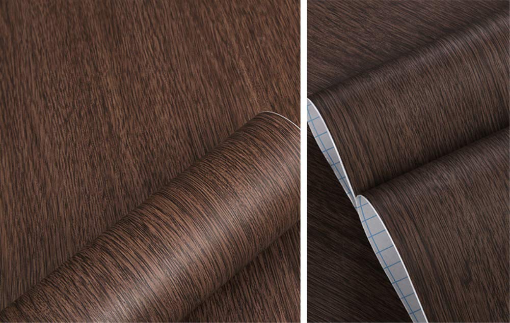 Yija Wood Grain Self Adhesive Sticker PVC Wallpaper Furnitur Cabinets Wardrobe Shelf Liner (017-17.7by98in)