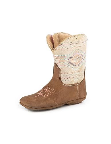 ROPER Infant-Girls' Southwestern Western Boot Broad Square Toe Brown 2 D(M) US
