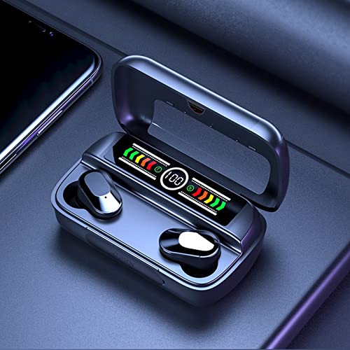 Kadlawus Wireless Bluetooth Headset - Mini Small Earplug Type Built-in 800mAh Large Power Headphones, Color LED Display Intelligent Digital Sports Headset