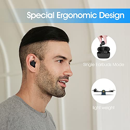 ZIHNIC Wireless Earbuds,Bluetooth Earphone with Touch Control and Charging Case,IPX5 Sweatproof,35H Playtime for Work, Home,Office-Black