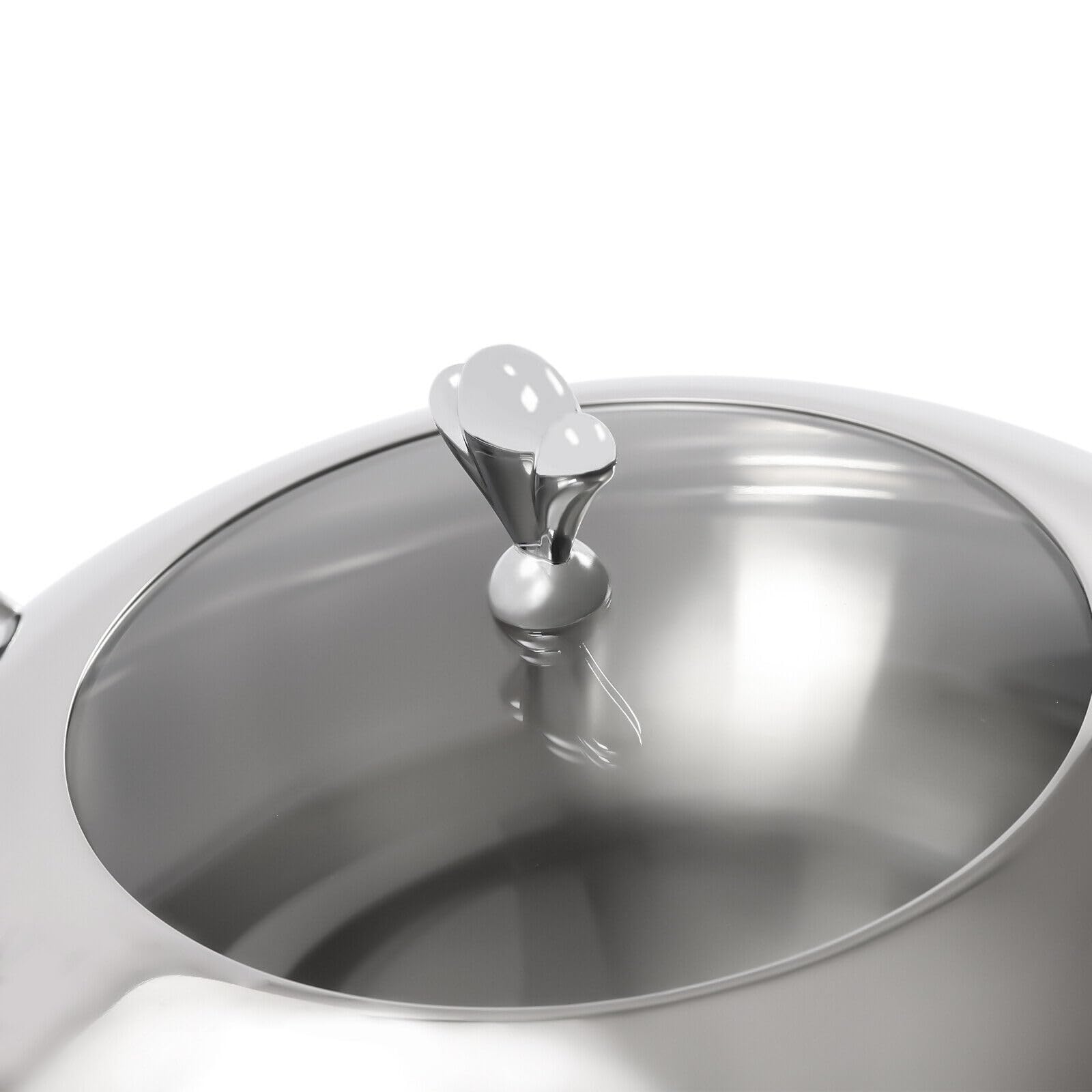 Chafing Dish Stainless Steel Round Durable Buffet Warmer Tray Durable Frame with Lid,Chafing Fuel Holder for Kitchen Party Dining Buffet Without Water Pan for Weddings & Family Gatherings (Silver)