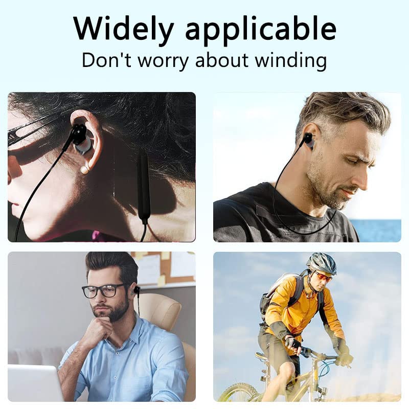 Sanpanpai Earbuds, in-Ear Earphones with Noise Cancelling Microphone & Volume Control, Lightweight Neckband Headphones, IPX5 Waterproof Sweat,Work Sport