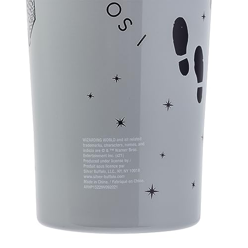 Silver Buffalo Harry Potter Marauder's Map Solemnly Swear Mischief Managed Double Walled Stainless Steel Tumbler With Straw, 22 Ounces