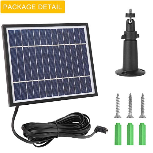 iTODOS Solar Panel Works for Arlo Pro and Arlo Pro 2, 11.8Ft Outdoor Power Charging Cable and Adjustable Mount ,Not for Arlo Ultra and Arlo Pro3 (Black )