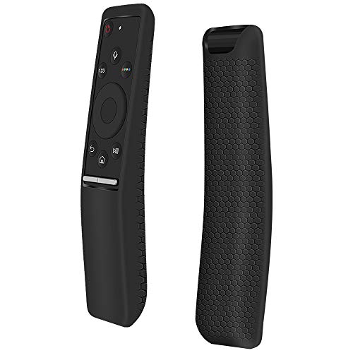 Silicone Protecitve Case Cover Holder Compatible for Samsung New Smart 4K Ultra HDTV Remote Control of BN59 Series,Light Weight[Anti-Lost] Anti Slip Shockproof Remote Skin Sleeve Protector-Black