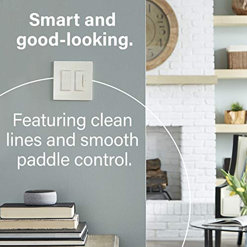 Legrand - Pass & Seymour Radiant WWRL10LACCV2 Enabled, Light Almond Smart Wi-Fi Switch
