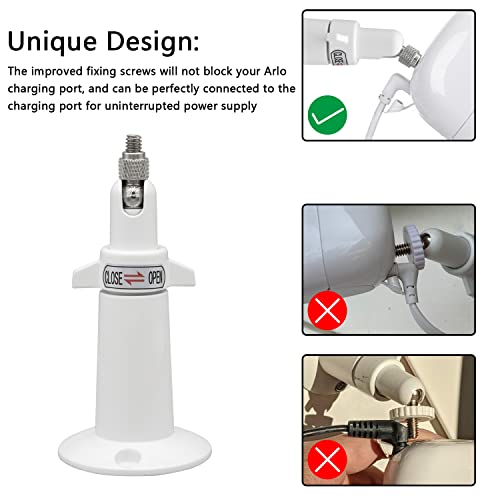 Haoyou Metal Adjustable Mounts Bracket Mount Outdoor/Indoor Compatible with Arlo pro 4/pro 2/Arlo pro/Arlo Ultra/Ultra 2/ Arlo Go/Arlo Essential Spotlight Cameras（2 Pack White）