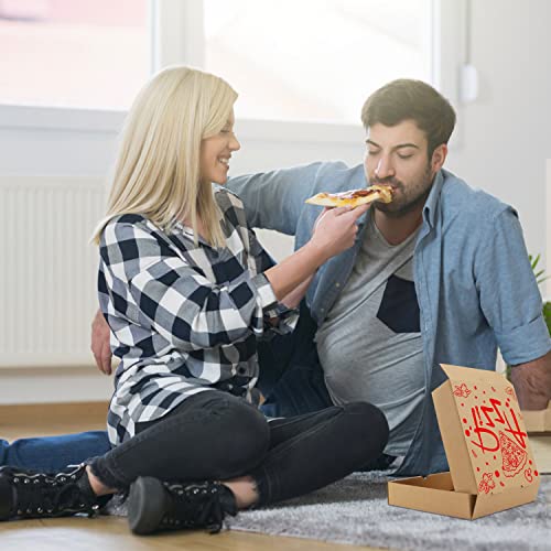 Zitonyang Pizza Boxes,15 Pack Cardboard Pizza Boxes Kraft Corrugated Pizza Boxes Cardboard Boxes Take Out Containers,Square Pizzeria Bakery Packaging Box,Takeaway Mailing Shipping(Red)