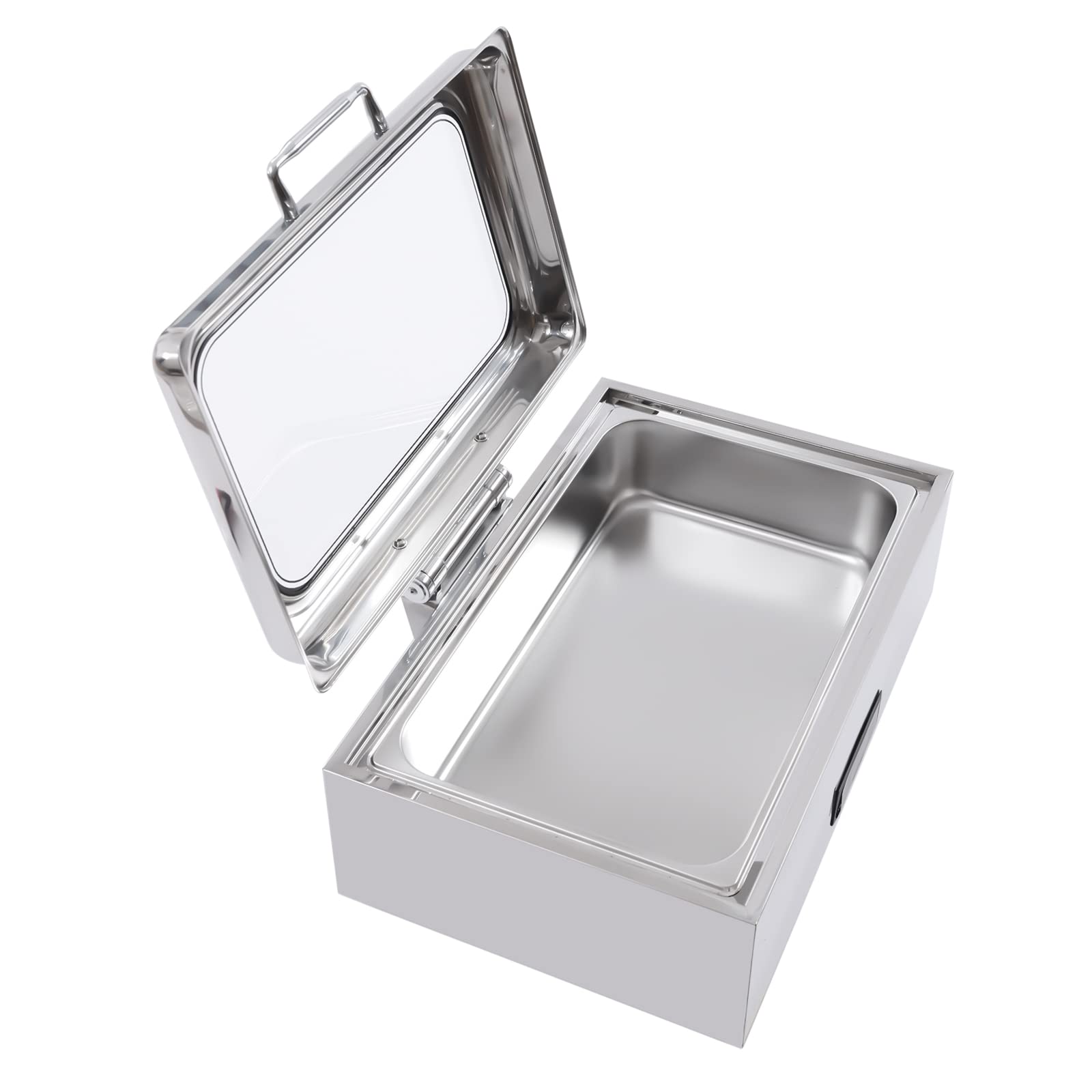 NeNchengLi Electric Chafing Dish Buffet Set 9QT Half-Size Buffet Warmer Chafing Server Set, Stainless Steel Catering Food Warmer Rectangular Chafer, Party Catering Tray W/Lid