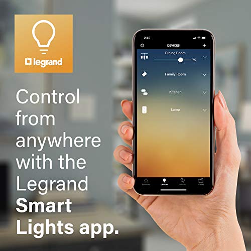 Legrand - Pass & Seymour Radiant WWRL10LACCV2 Enabled, Light Almond Smart Wi-Fi Switch