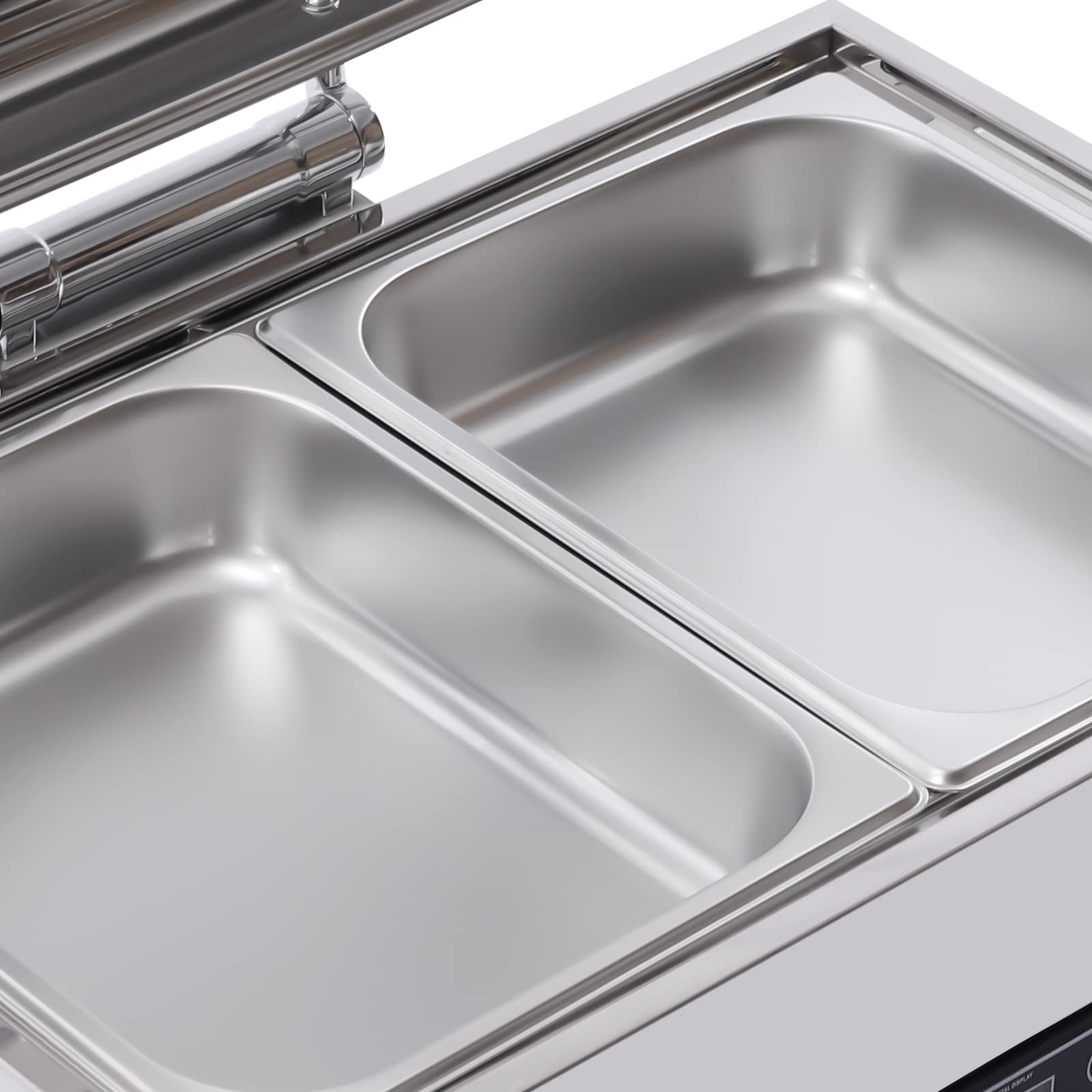 NeNchengLi Electric Chafing Dish Buffet Set 9QT Half-Size Buffet Warmer Chafing Server Set, Stainless Steel Catering Food Warmer Rectangular Chafer, Party Catering Tray W/Lid