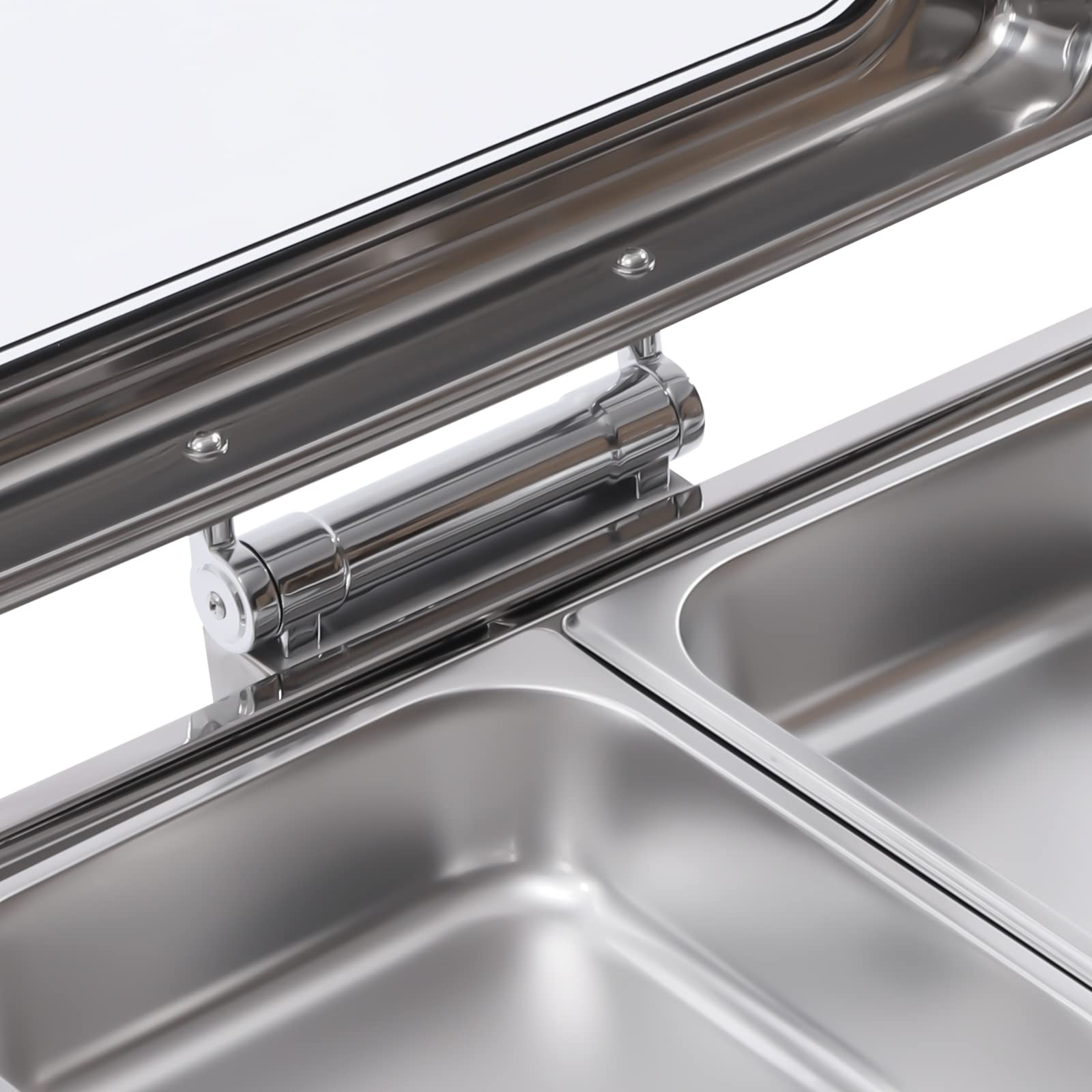 NeNchengLi Electric Chafing Dish Buffet Set 9QT Half-Size Buffet Warmer Chafing Server Set, Stainless Steel Catering Food Warmer Rectangular Chafer, Party Catering Tray W/Lid