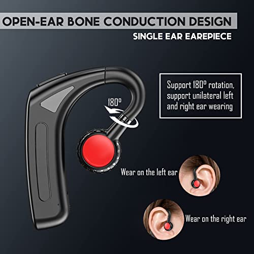 Mosonnytee Bone Conduction Headphones Open Ear Workout Headphones with Microphone IPX5 Waterproof Bluetooth Headset for Cell Phones Hand-Free