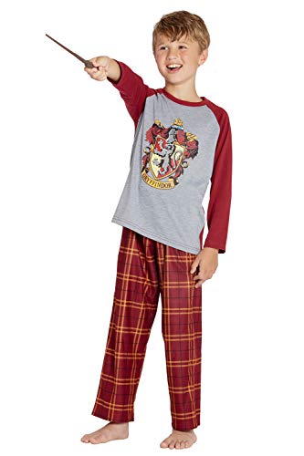 Harry Potter Pajamas Little And Big Boys Raglan Shirt And Pants Sleepwear Set- (Gryffindor, Medium, 8)