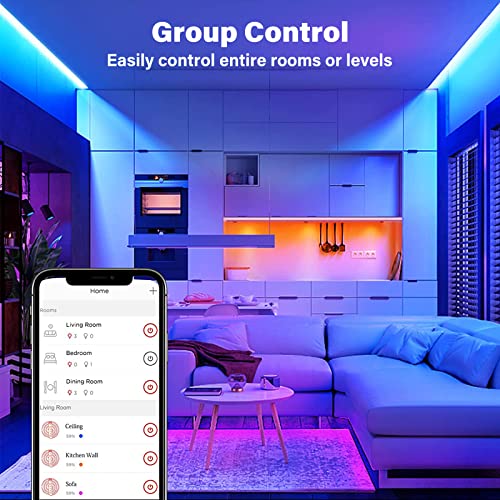 Sengled Smart LED Strip Lights 32.8ft WiFi LED Lights Work with Alexa and Google Home 16 Million Colors RGB Music Sync Adjustable Length 25,000 Hours Life Multi Mode Support for Game Movie