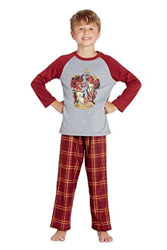 Harry Potter Pajamas Little And Big Boys Raglan Shirt And Pants Sleepwear Set- (Gryffindor, Medium, 8)