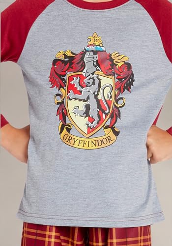 Harry Potter Pajamas Little And Big Boys Raglan Shirt And Pants Sleepwear Set- (Gryffindor, Medium, 8)