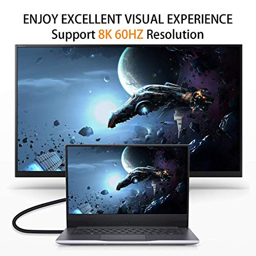 Poyiccot 8K HDMI 2.1 Cable 6feet,8K HDMI 48gbps 90 Degree Right Angle HDMI to HDMI Cable, HDMI 2.1 Cable with 8K 60Hz Video and 3D HDR for TV/Xbox /PS4 /PS5(M/M Right)