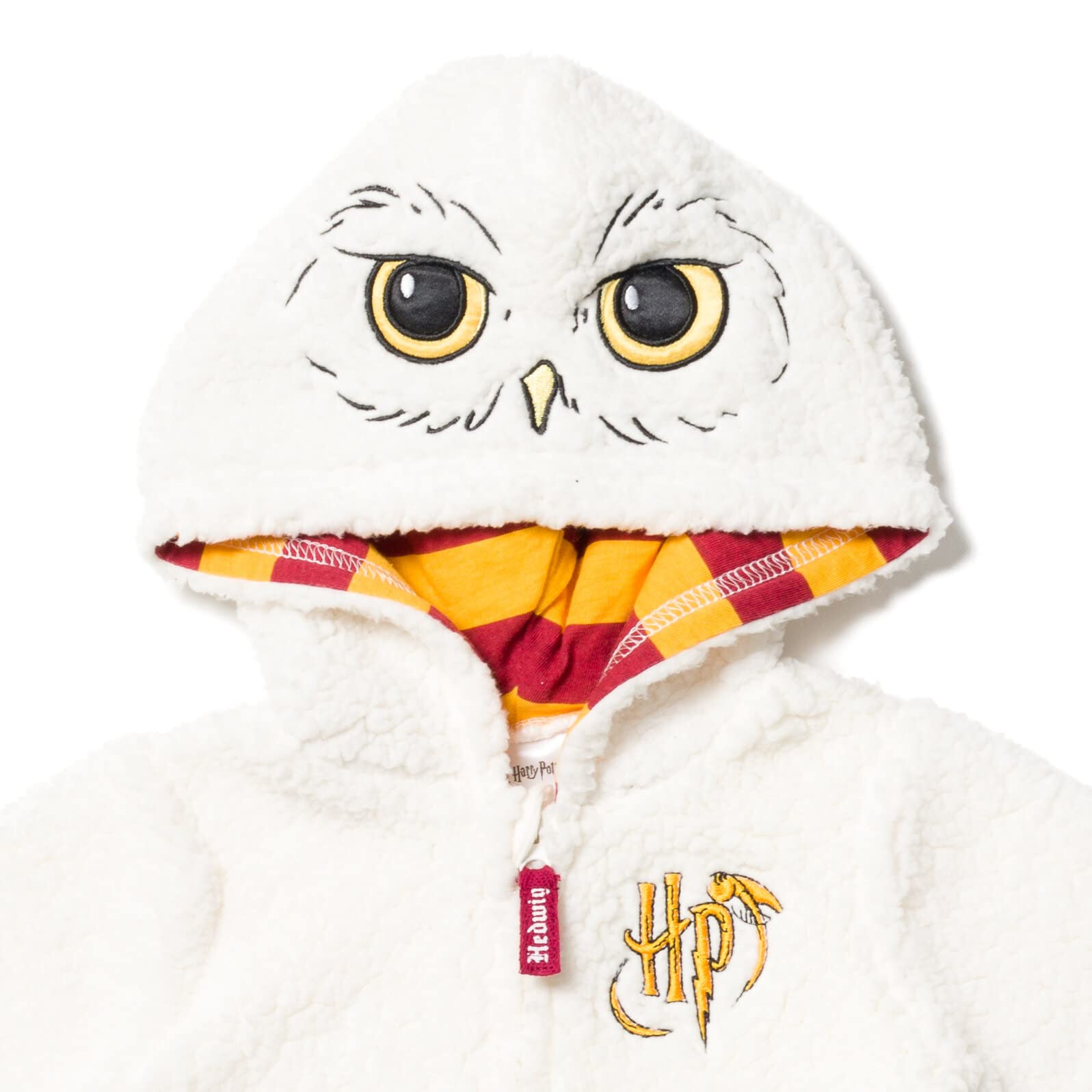 Harry Potter Hedwig Owl Newborn Baby Boys Zip Up Costume Coverall White Newborn