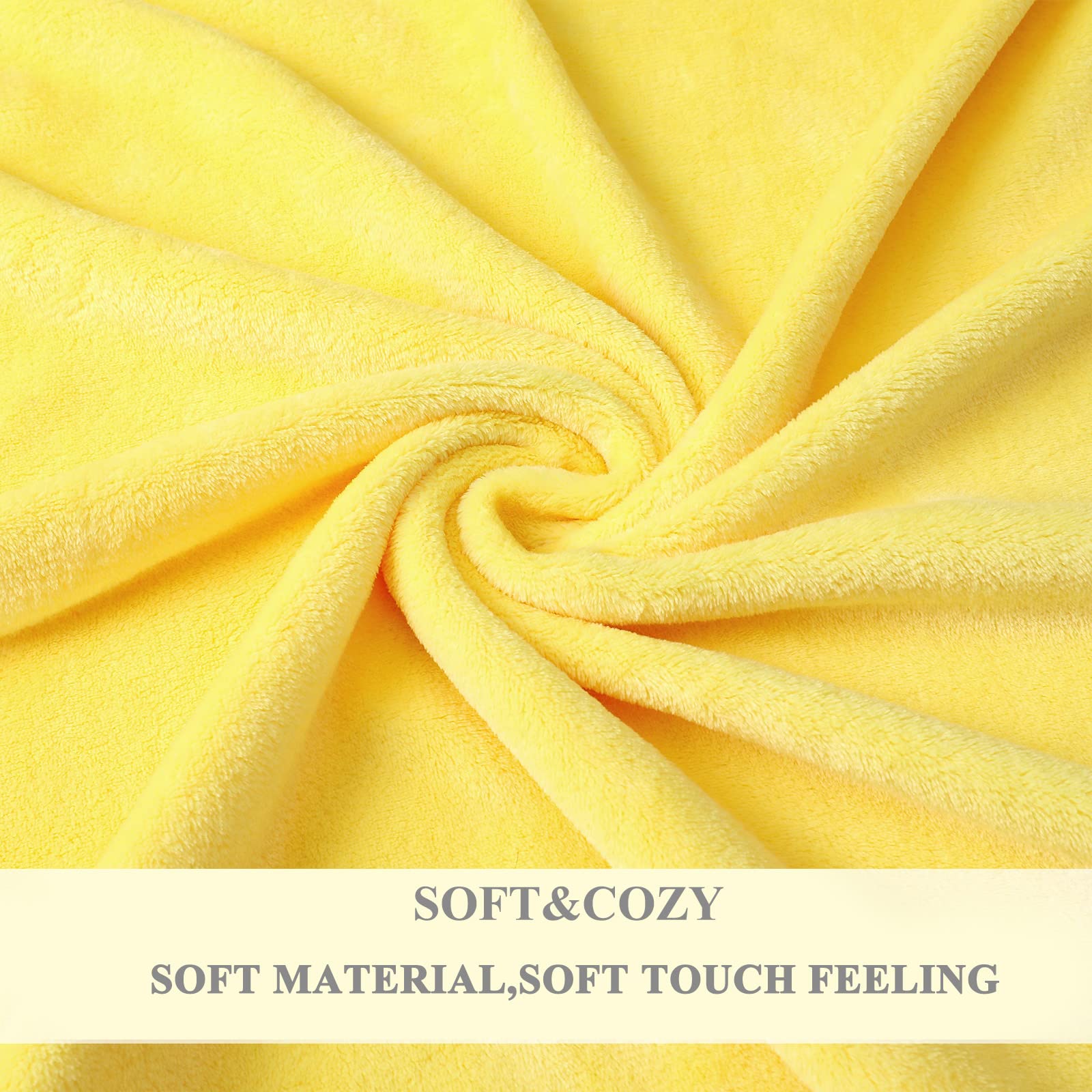 JIAHANNHA Yellow Fleece Throw Blanket 50"x60" for Adults, Super Soft Cozy Plush Velvet Throw Blanket for Couch Sofa Bed,Warm and Lightweight