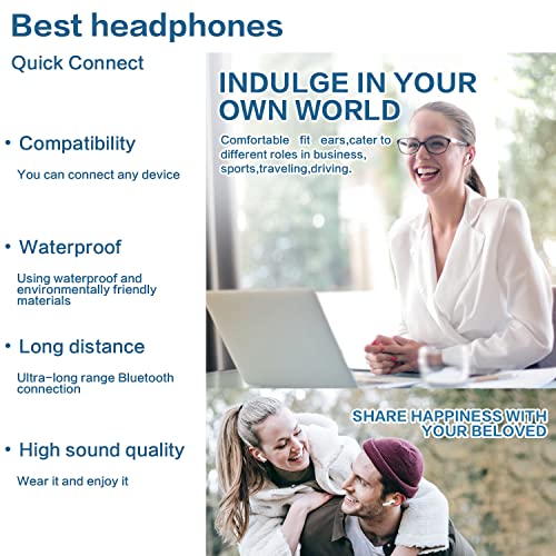 Wireless Earbuds,Bluetooth 5.1 Earbuds in Ear with Noise Cancelling Mic,Hi-Fi Stereo Bluetooth Headphones 30H Playtime IPX6 Waterproof Earphones,Pop-ups Auto Pairing Headset for Sport Home Office