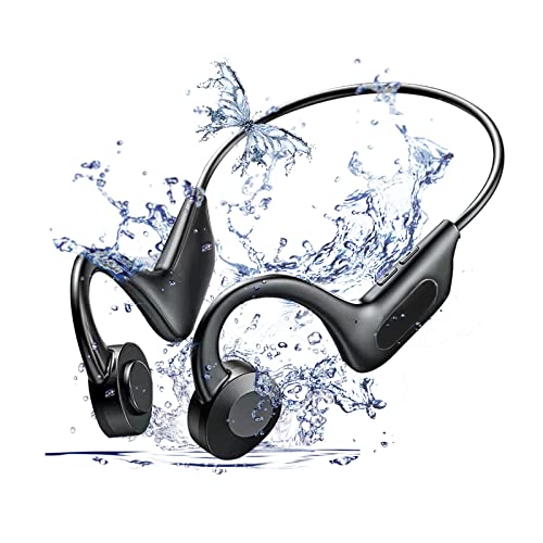 Gorbiller Bone Conduction Headphones,Open Ear Bluetooth Wireless Headphones with Microphone,Noise Canceling Sweatproof Ultralight Workout Headphones for Running,Working,Cycling,Driving,Gym (Black)