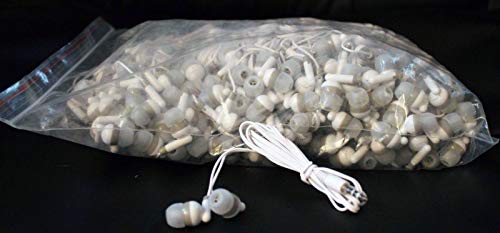 LowCostEarbuds Bulk Wholesale Lot of 25 White/Gray Earbuds Headphones