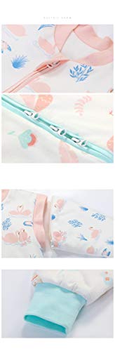OuYun Baby Early Walker Sleeping Bag with Feet Detachable Sleeve Wearable Blanket Autumn & Winter,3.5 Tog for 59℉ Below,Bird Green,X-Large