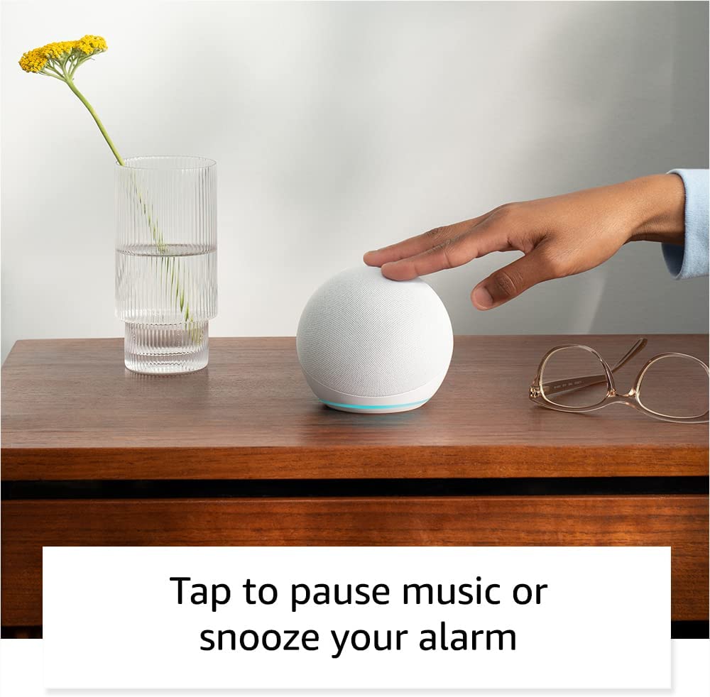 All-New Echo Dot (5th Gen, 2022 release) | Smart speaker with Alexa | Deep Sea Blue + Philips Hue White A19 Medium Lumen Smart Bulb, 1100 Lumens