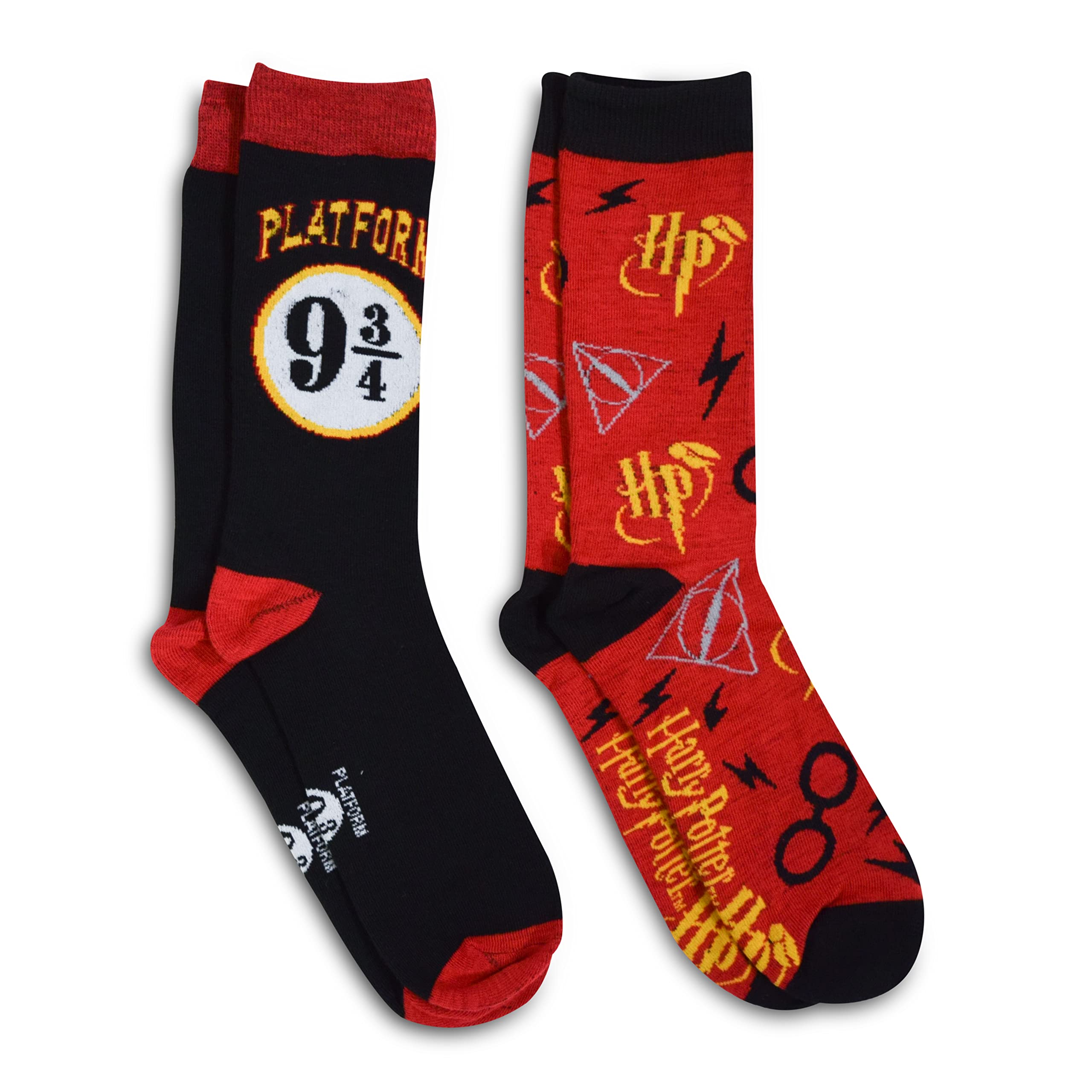 Harry Potter 9 3/4 Hogwarts Express Lightning Bolt Pair 2 Pack Socks