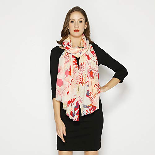 DANA XU 100% Pure Wool Pashmina Cashmere Long Travel Scarf Shawls And Wraps For Evening Dress Women Soft Warm Floral Blanket