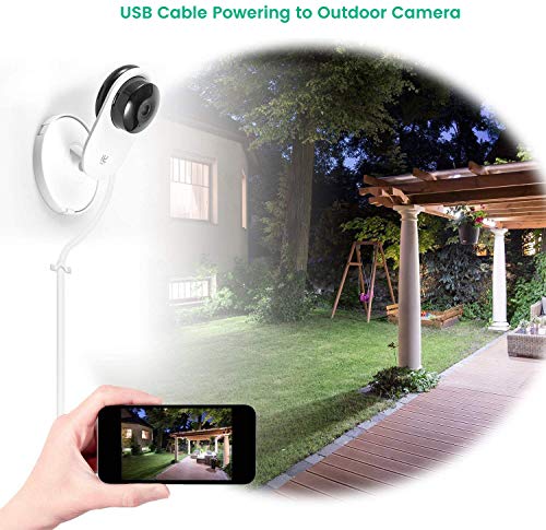 Smays 25ft Extension Cord Replacement for Wyze Cam Pan V2 V3, Yi Home Camera, Micro USB Cable 8M Long White (3-Pack)