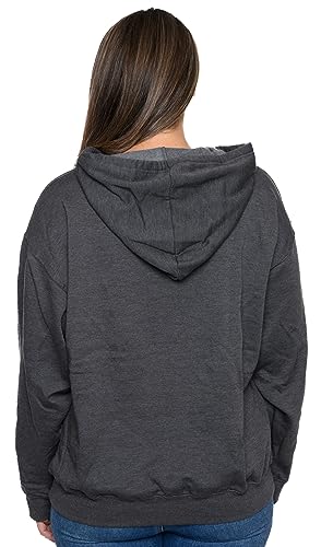 Harry Potter Womens Hoodie Hogwarts Crest Pullover (Charcoal, Medium)
