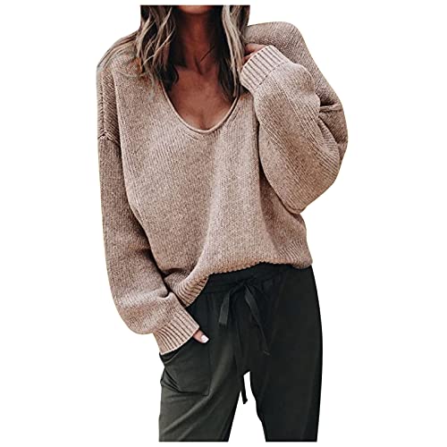 Heart Sweater for Women Plus Size 2023 Sweaters for Women Oversized Fall Fashion V Neck Casual Loose Knitted Long Sleeve Pullover Sweater Tops Pink