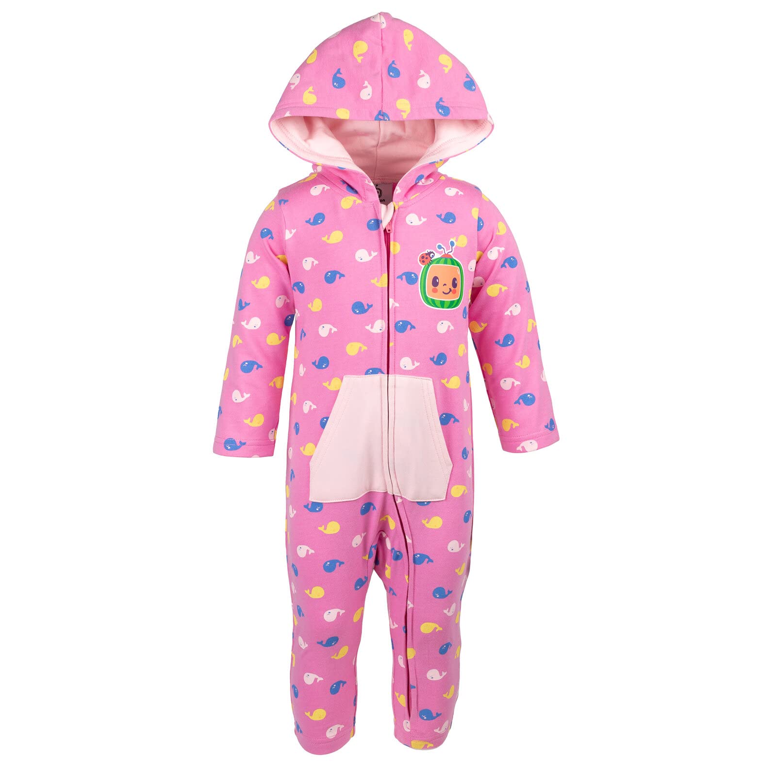 CoComelon Infant Baby Boys or Girls Fleece Coverall Pink 18 Months