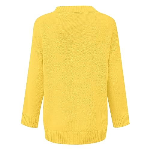 Sweaters for Women No Hood V Neck Sweaters for Women Fall Winter Long Sleeve Knitted Pullover Sweater Tops