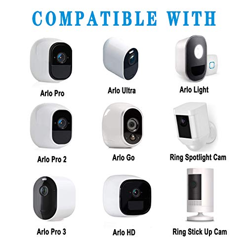 Adjustable Security Metal Wall Mount Indoor/Outdoor Aluminium Alloy Camera Mount for Arlo, Arlo Pro, Arlo Pro 2, Arlo Pro 3, Arlo Ultra Surveillance Camera (4 Pack, Black)