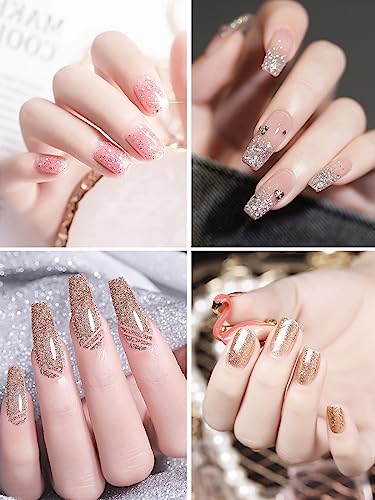 6 Boxes Holographic Nail Art Glitter Sequins Kits, CYHYII Nail Glitter Metallic Sequins Acrylic Dust Sequins Ultra-Thin Nail Art Sequins Sticker for Nail Design Nail Art Tips Decoration