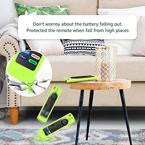 2 Pack Remote Covers Replacement Compatible with Toshiba and Insignia Fire TV Remote, Silicone Sleeve Case Glow in Dark for CTRC1US21 NS-RCFNA-21 Remote Cover (Glow Blue& Glow Green)