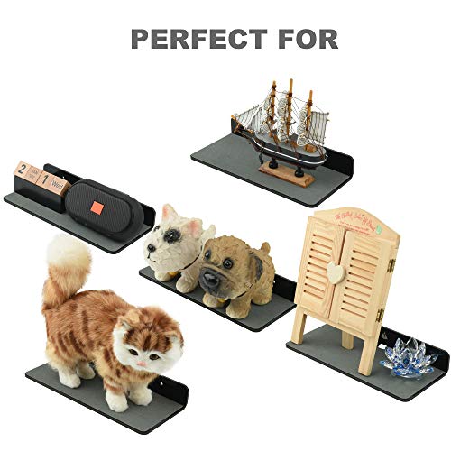 Wall Shelf Speaker Stand, TXEsign Small Wall Shelf Speaker Mount for Bluetooth Speaker, Webcam, Cell Phones, Toy Display Shelf Acrylic Floating Speaker Shelf (9-Inch (Black))